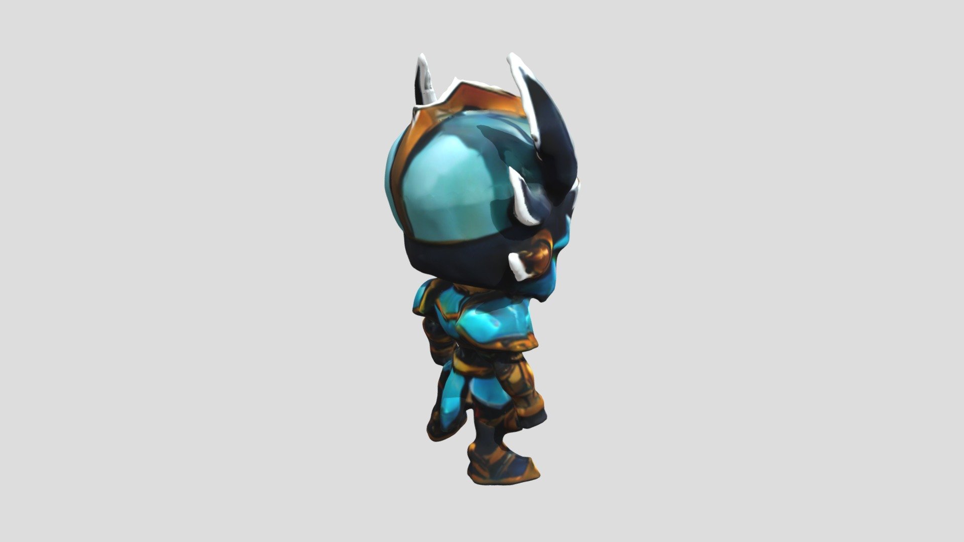 Image of a blue and gold armor-wearing cartoon c - Download Free 3D ...