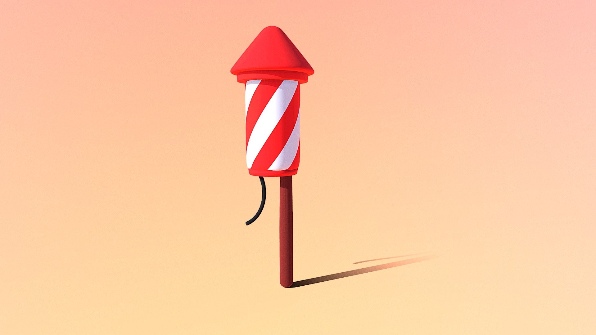 Cute Cartoon Fireworks Rocket - 3D model by Motionsparrow ...