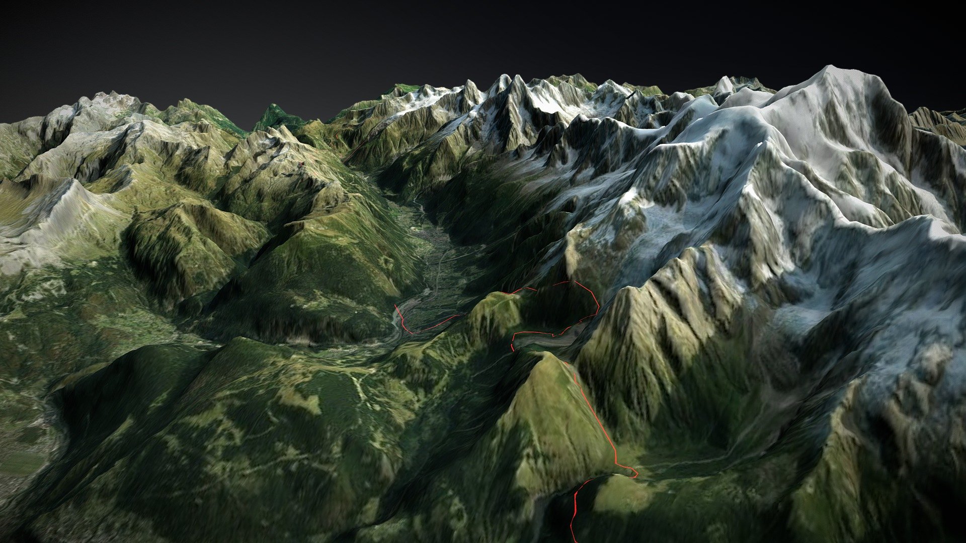 TMB (Tour du Mont-Blanc), Alps - Buy Royalty Free 3D model by Xavier ...