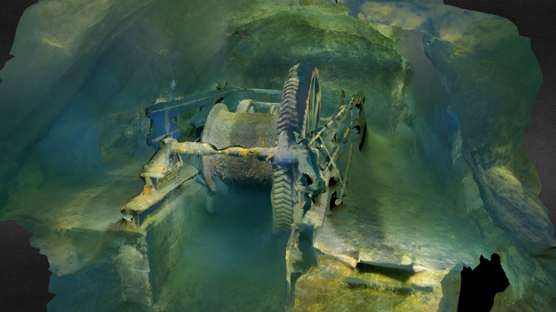 Warnant flooded marble quarry - Winch - 3D model by TPH - Johan Wouters ...