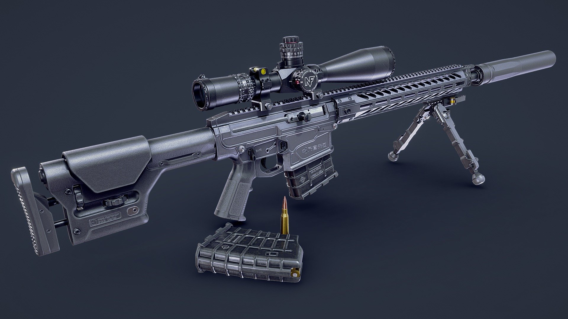 Sniper Rifle OMEN .300 WIN MAG - Buy Royalty Free 3D model by Paris ...