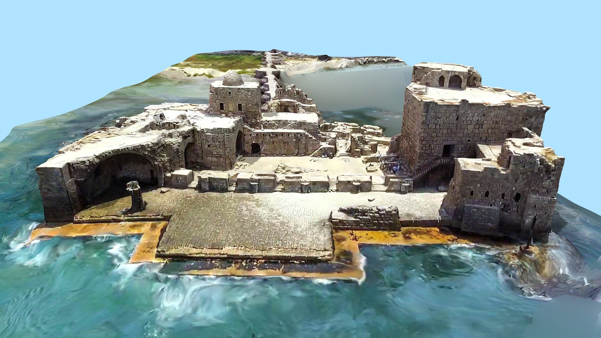 Saida, Sidon's Sea Castle, Lebanon قلعة صيدا - Buy Royalty Free 3D ...