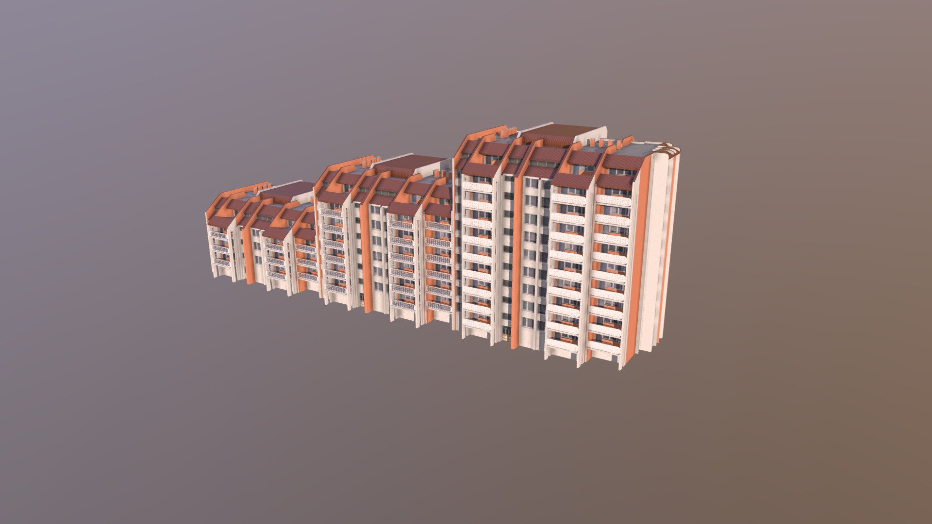 Apartment Buildings, Bor, Serbia - 3D model by Iskra: Yugoslav ...