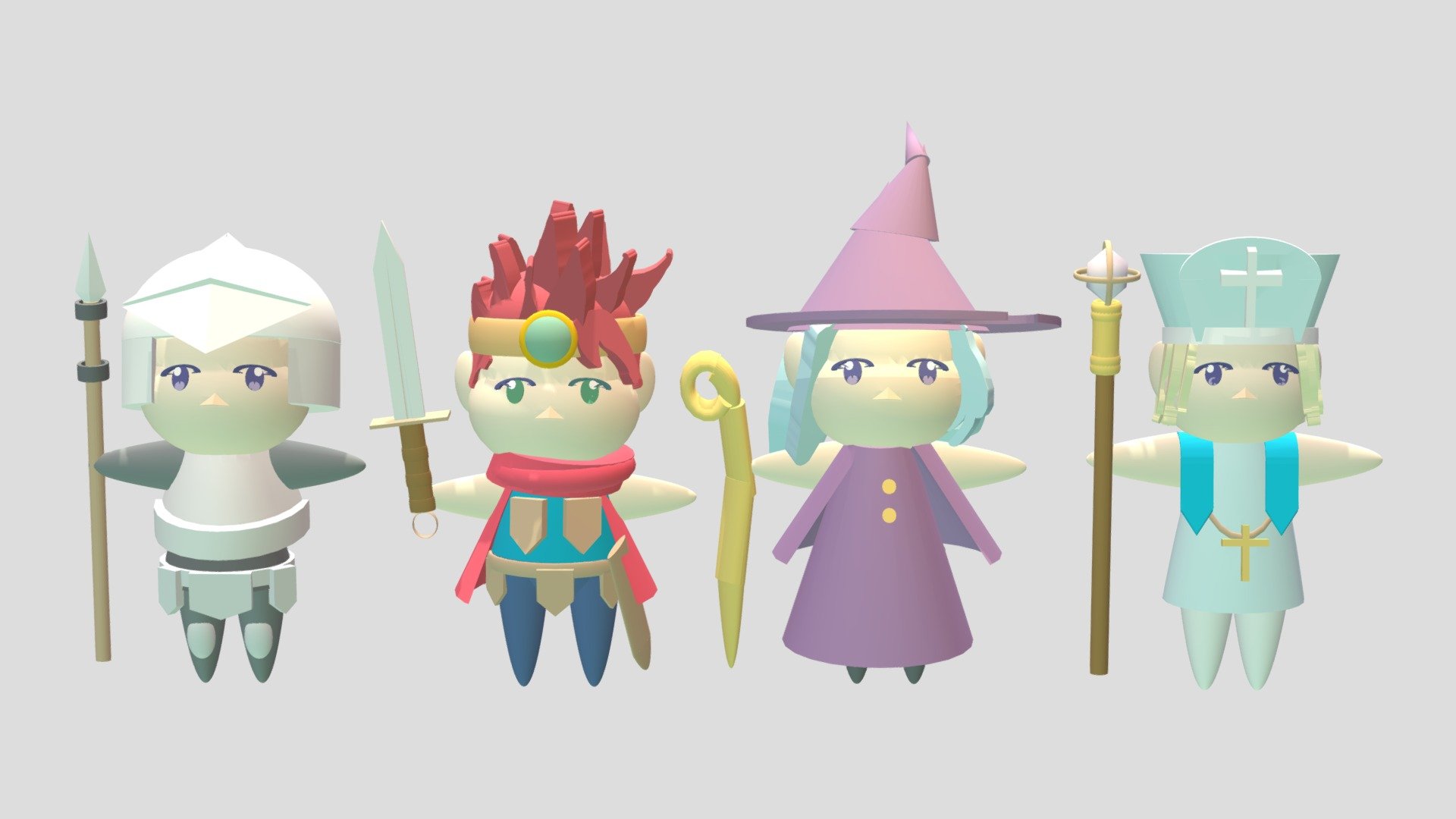 Brave,Soldier,Witch,Healer - 3D model by Robin0071 [1711092] - Sketchfab