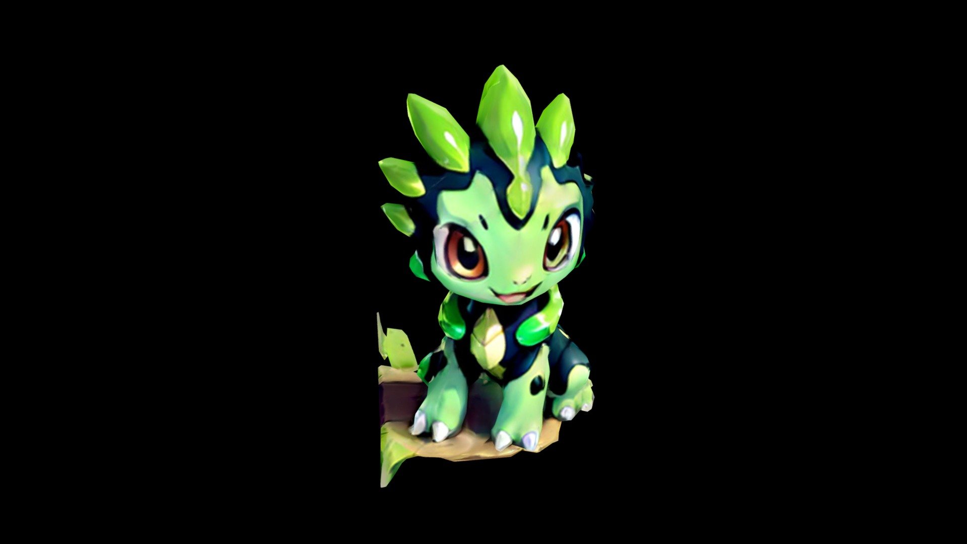 "Joyful Green Creature in Nature" Cartoon Verteb - Download Free 3D ...