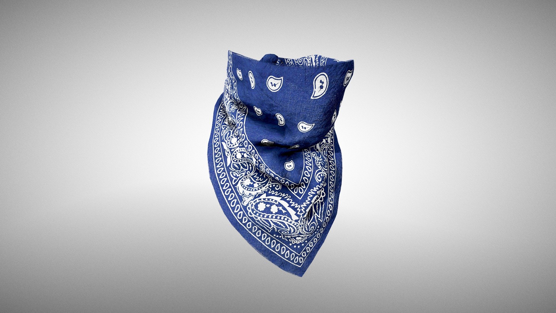Blue paisley bandana face mask - Buy Royalty Free 3D model by Igor ...
