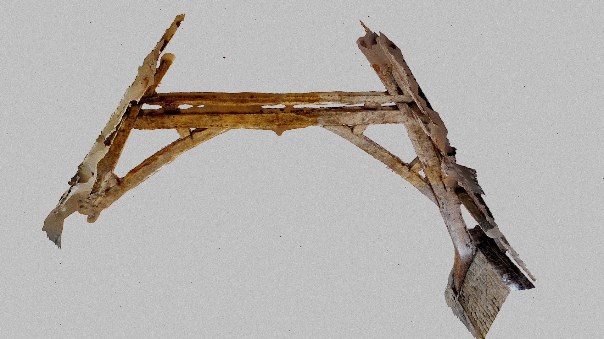 Postlip Tithe Barn - truss with double tiebeam - 3D model by Mark ...