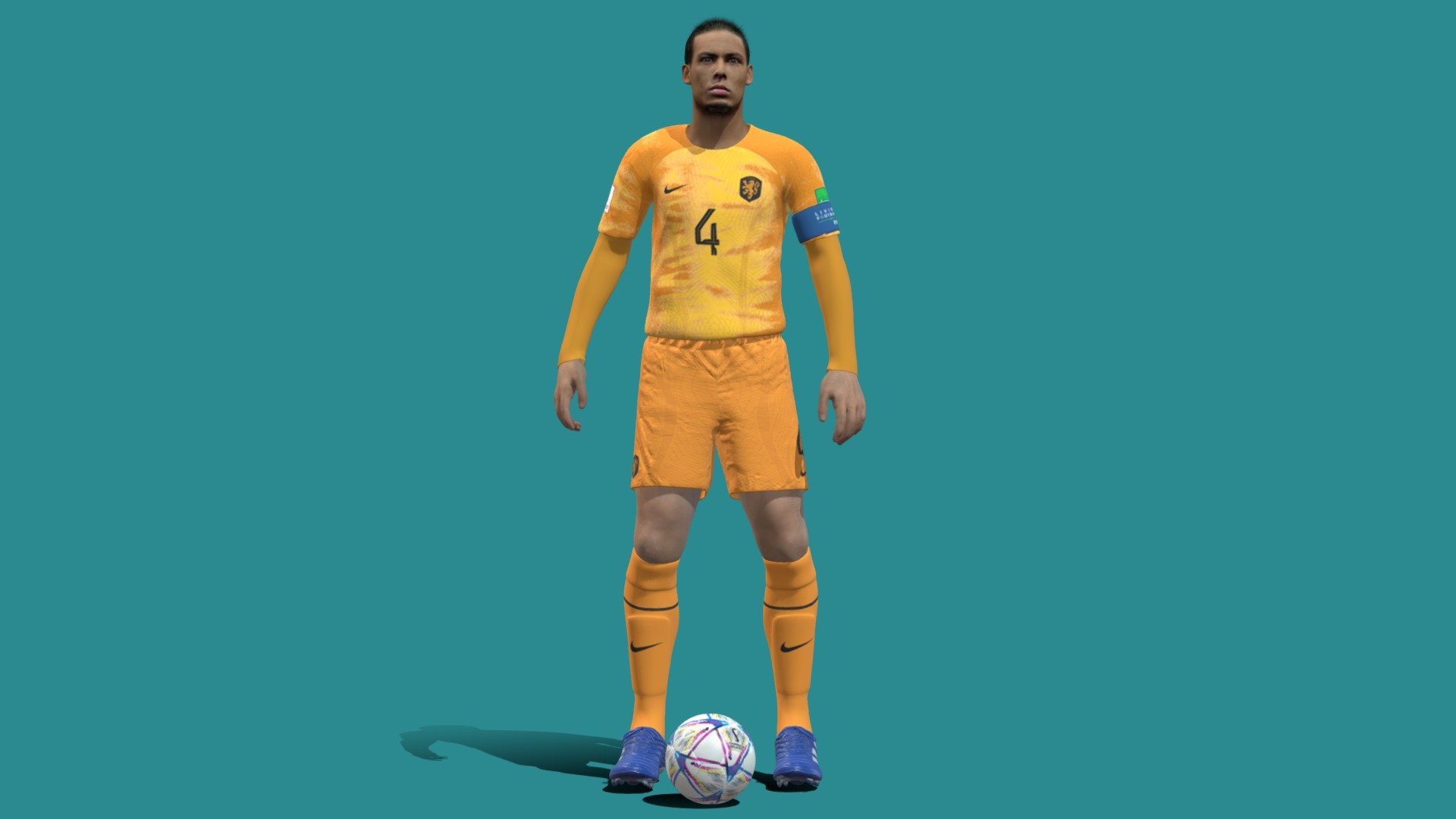 3D Rigged Van Dijk Netherlands Worldcup 2022 - 3D model by 3dpassion ...
