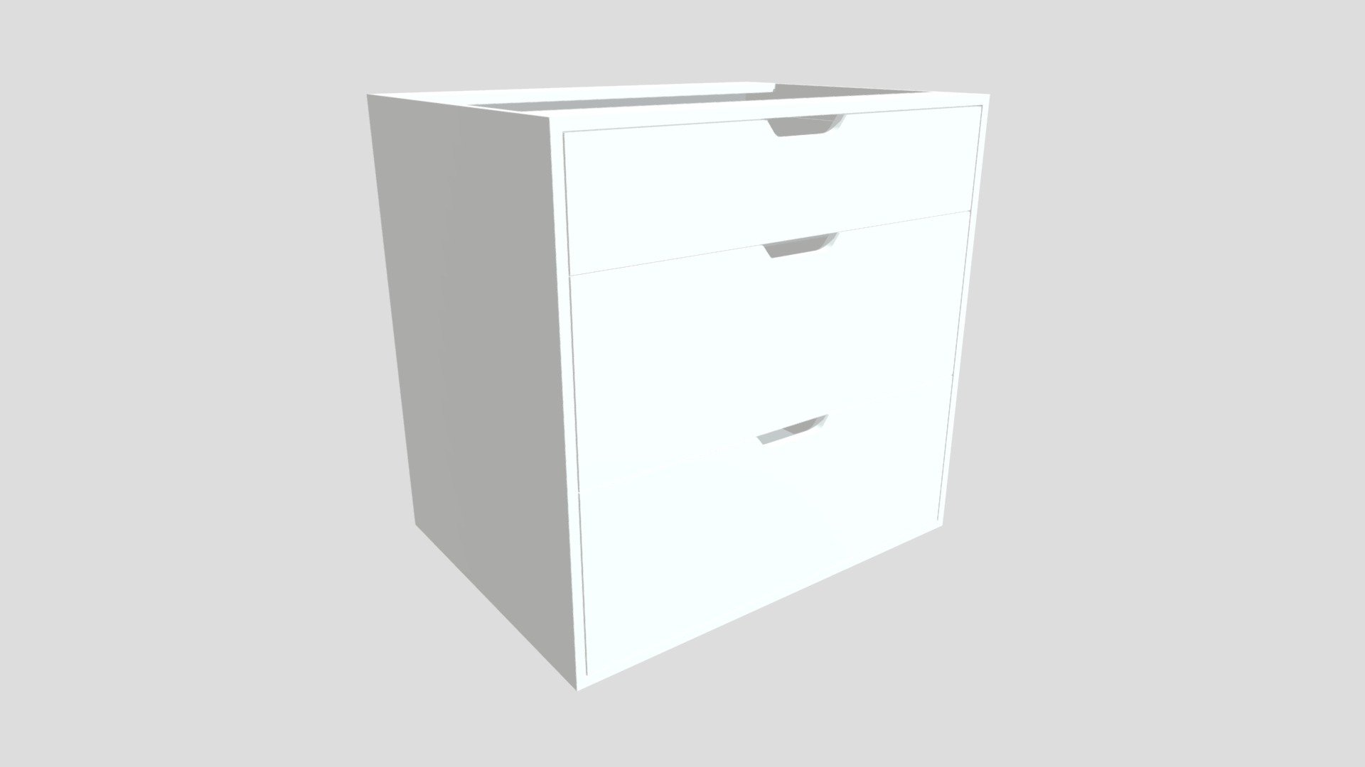 30032 - 3- Drawer Inset Kitchen Cabinet 800mm - Download Free 3D model ...