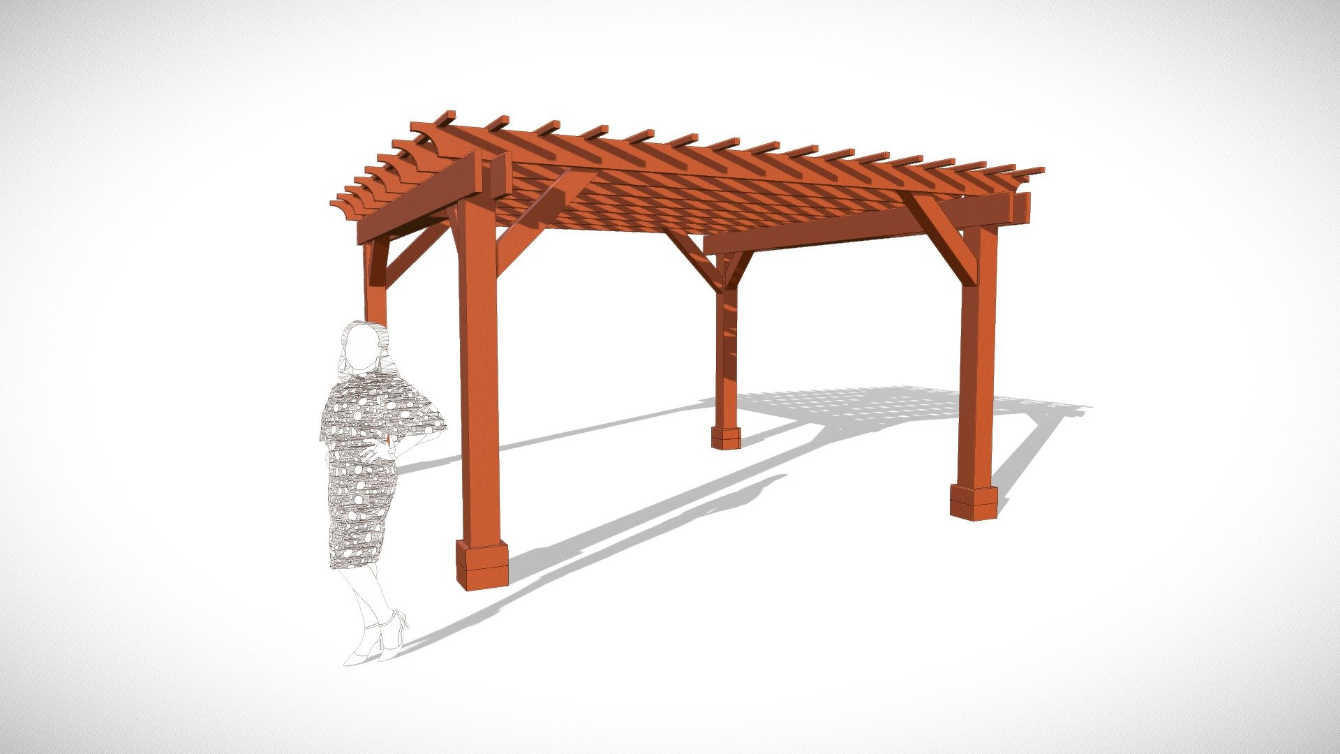 The Traditional Wooden Garden Pergola - 3D model by Forever Redwood ...