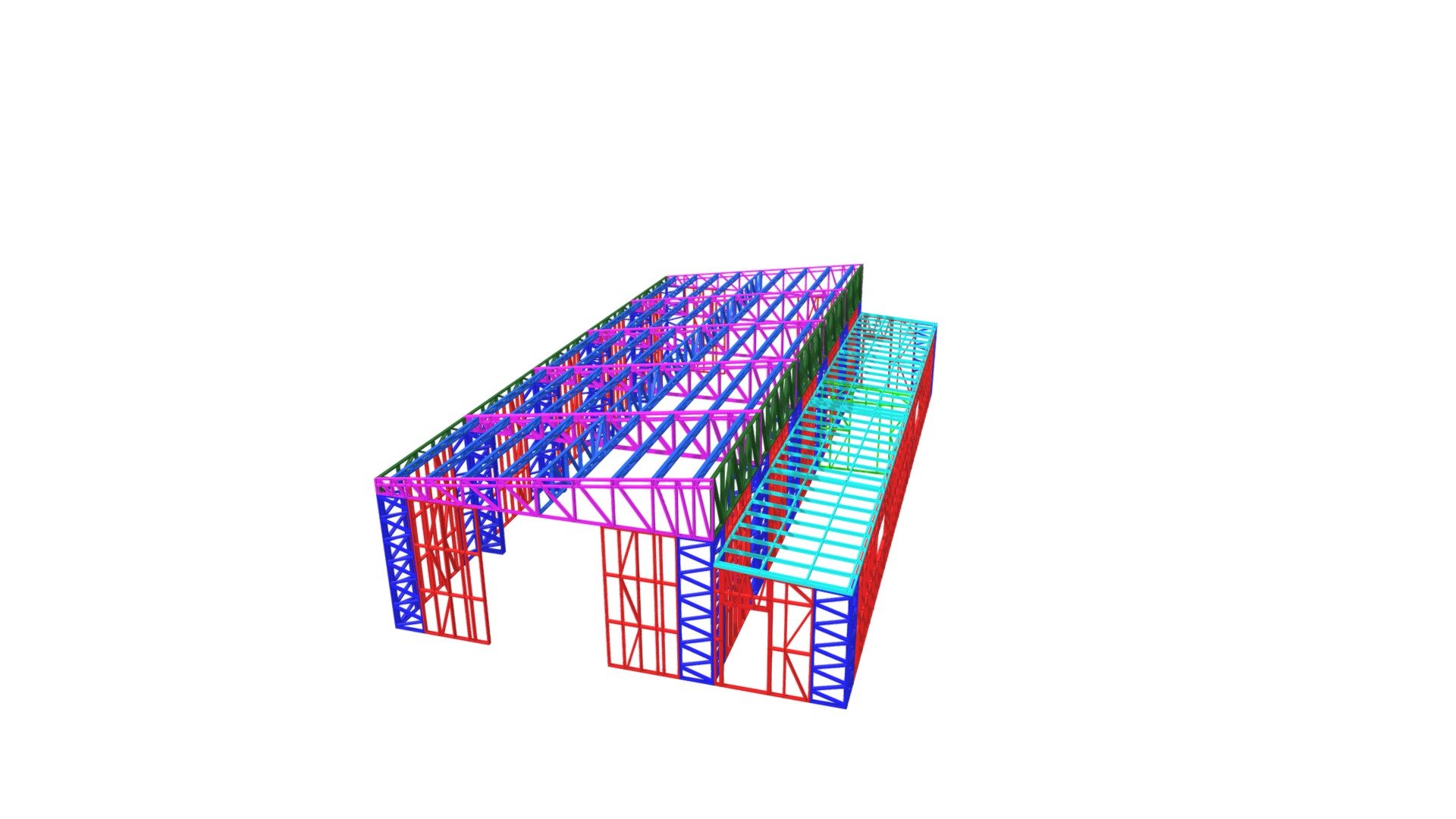 20m x 11m Warehouse - Download Free 3D model by Steel Frames Direct ...