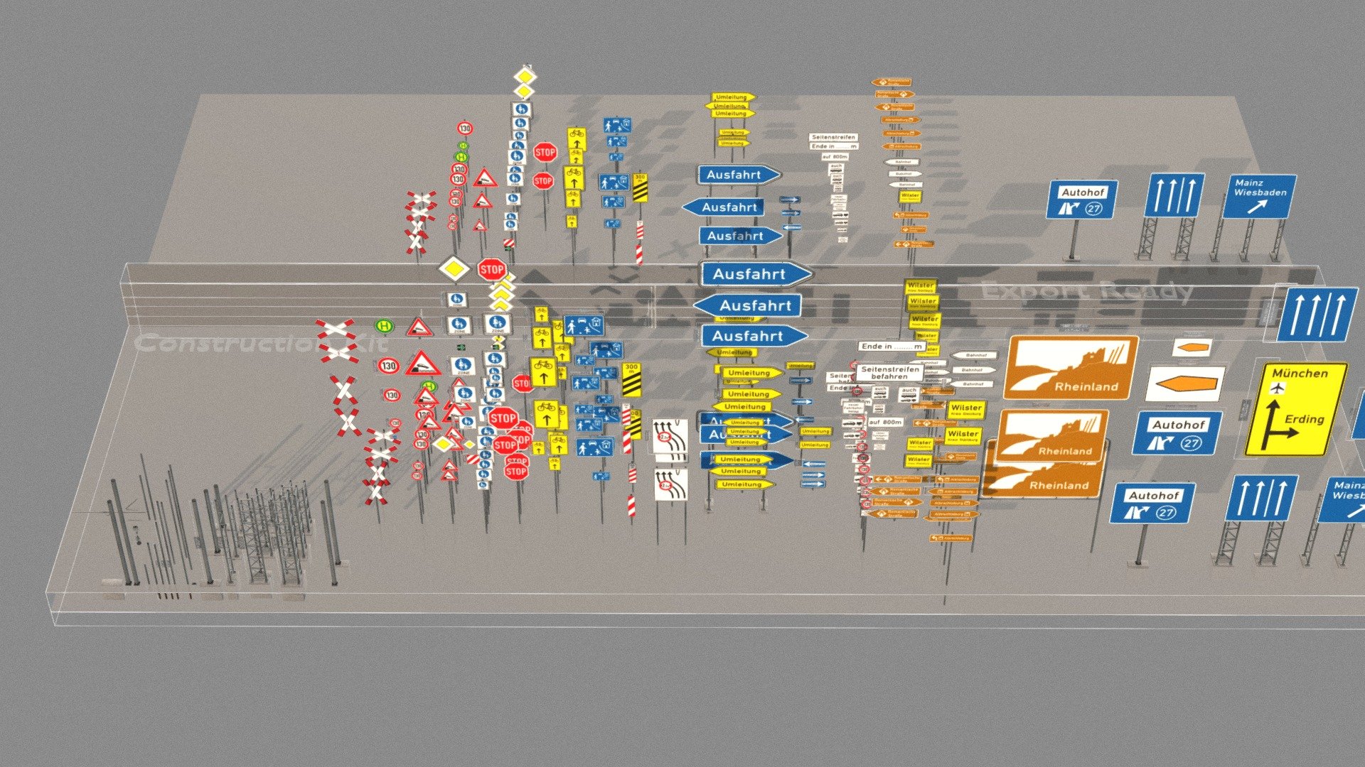 Modular Traffic Sign Package 2 0 Wip ∞ 3d Model By Vis All 3d Vis