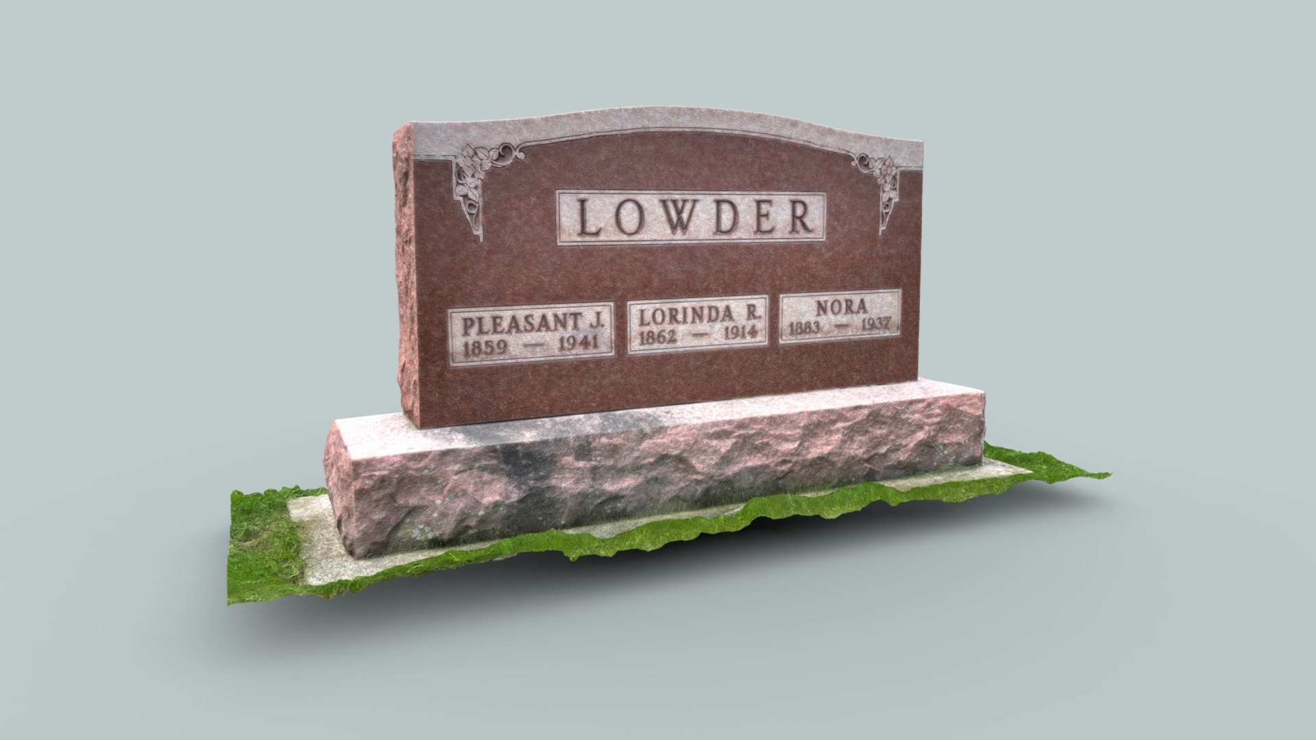 Lowder Family Gravestone - 3D model by IU3D [174383a] - Sketchfab