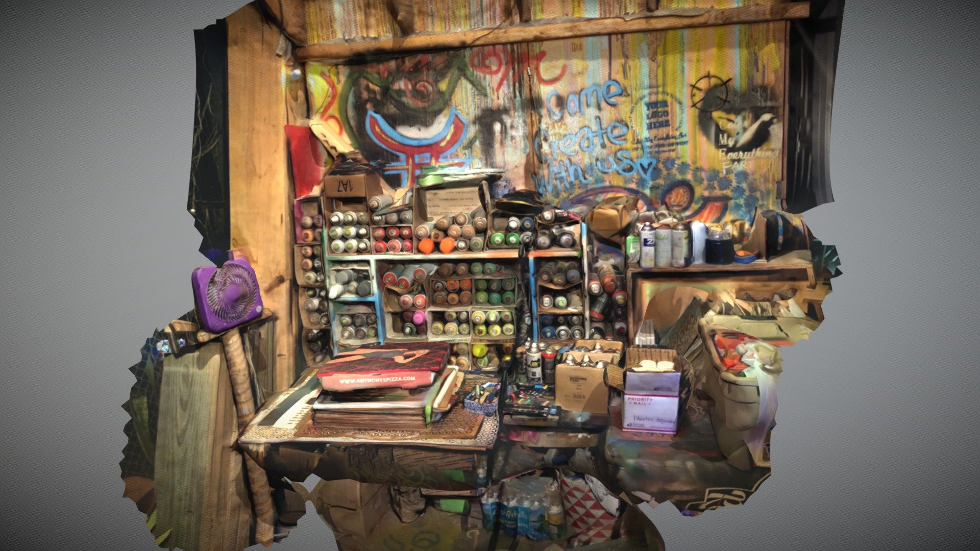 3D SCAN: Paint Booth (of artist, "GloJo") - Download Free 3D model by ...