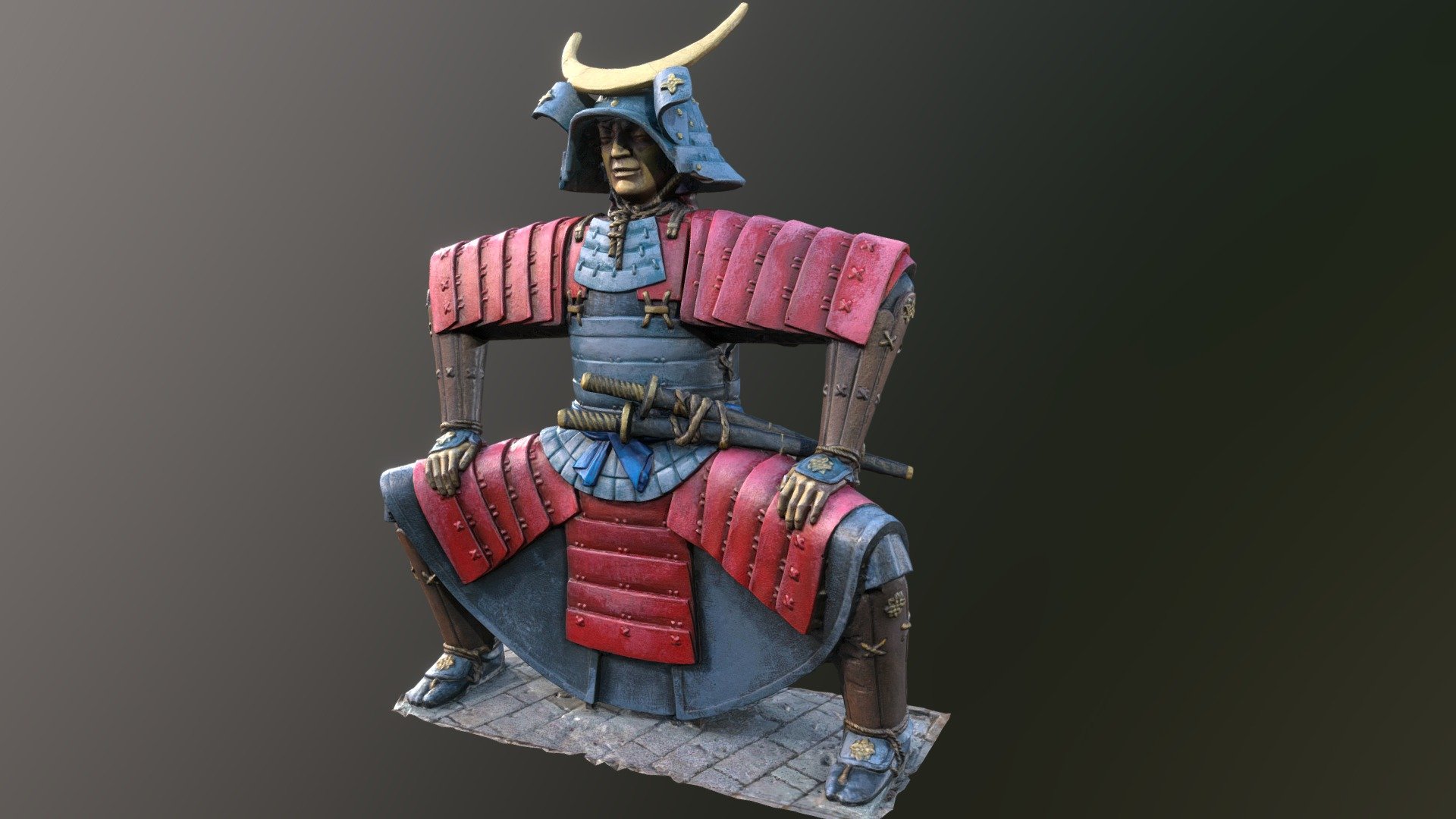 Samurai statue - 3D model by Vitalii Uspalenko (@Vitalii_Uspalenko ...