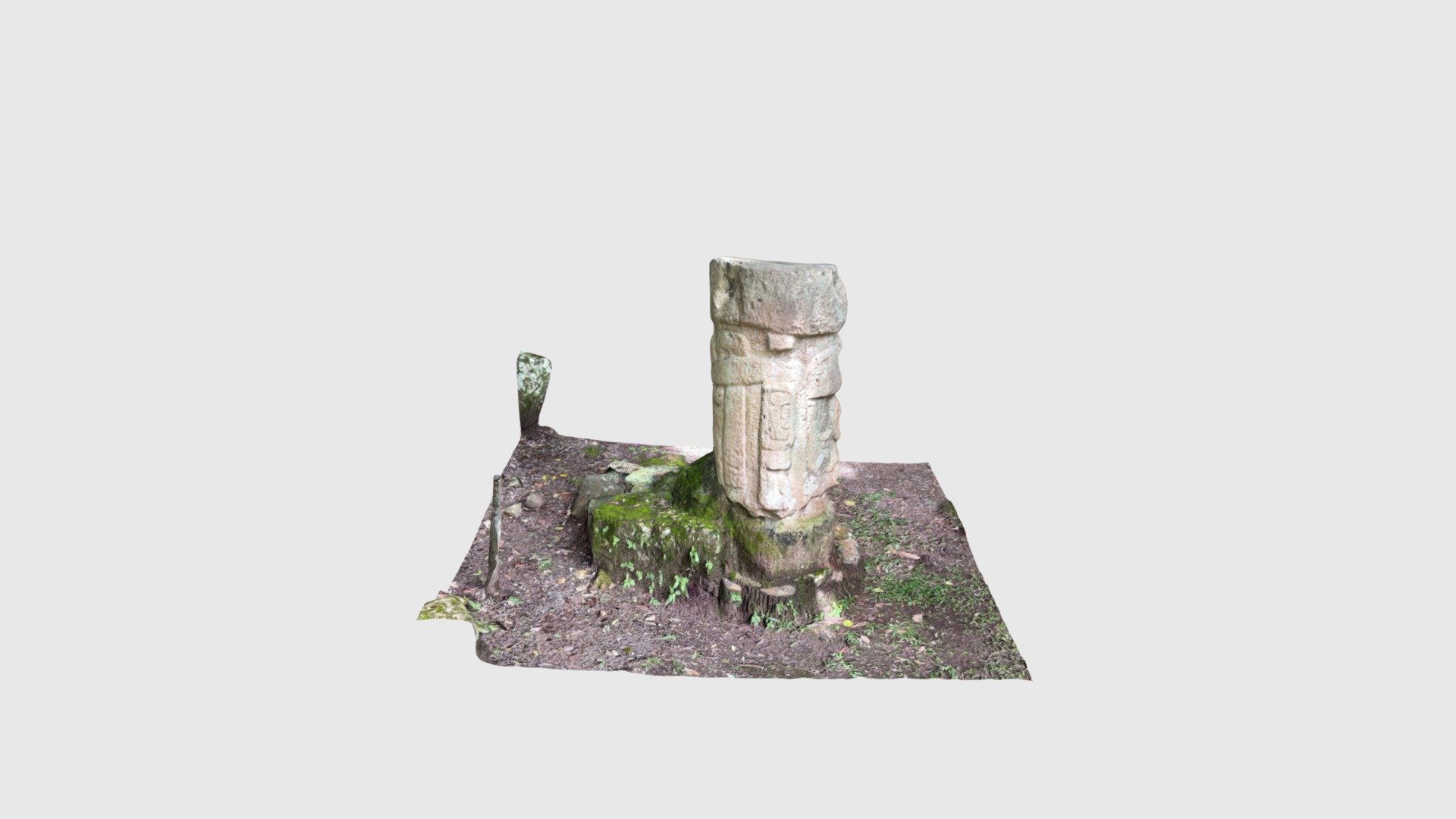 Sculptured Stone Pillar, Copan - Download Free 3D model by ...