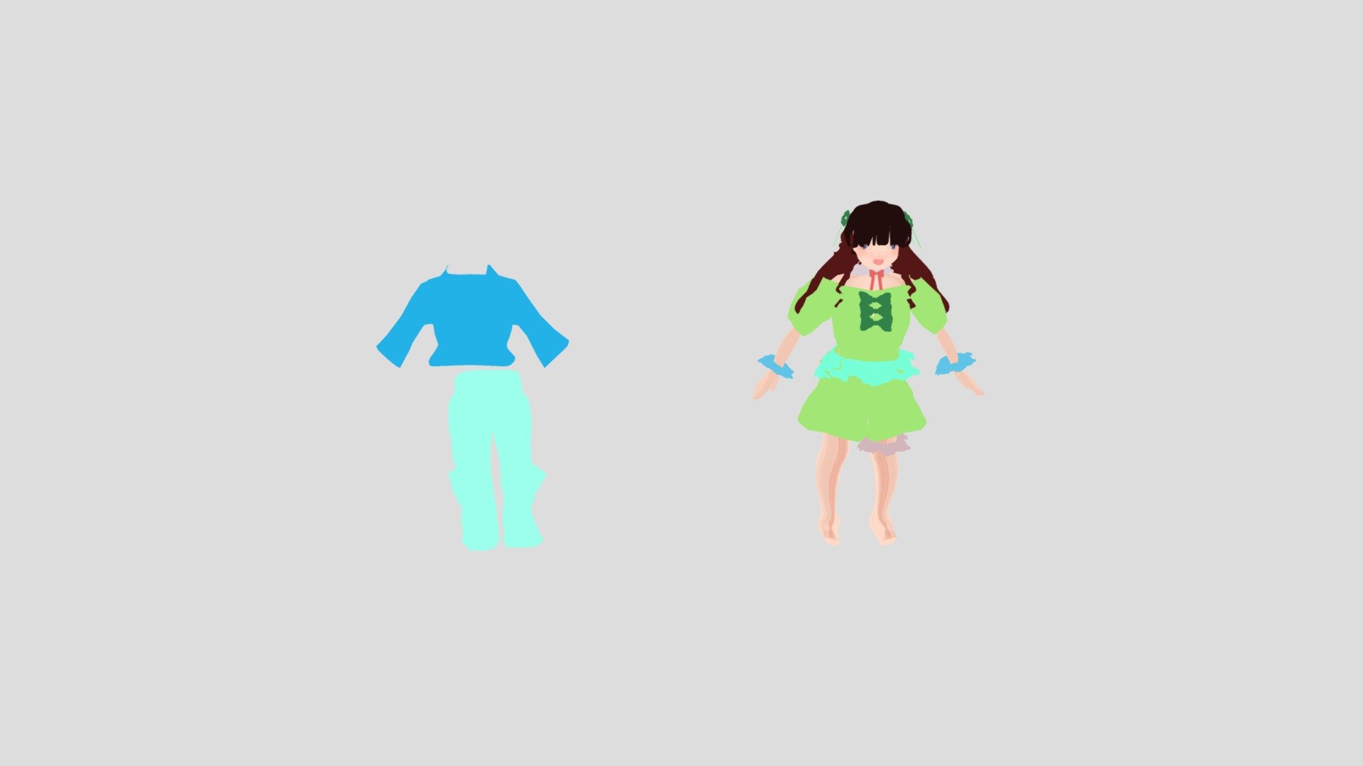 green dress girl by blender 3d modeling - 3D model by dlrmdgkgk ...