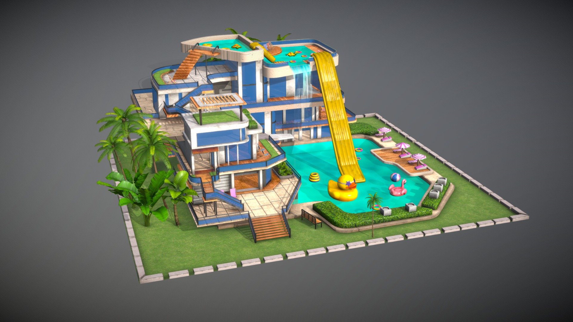 swimming pool - Buy Royalty Free 3D model by xiaofeihui [1769fed ...
