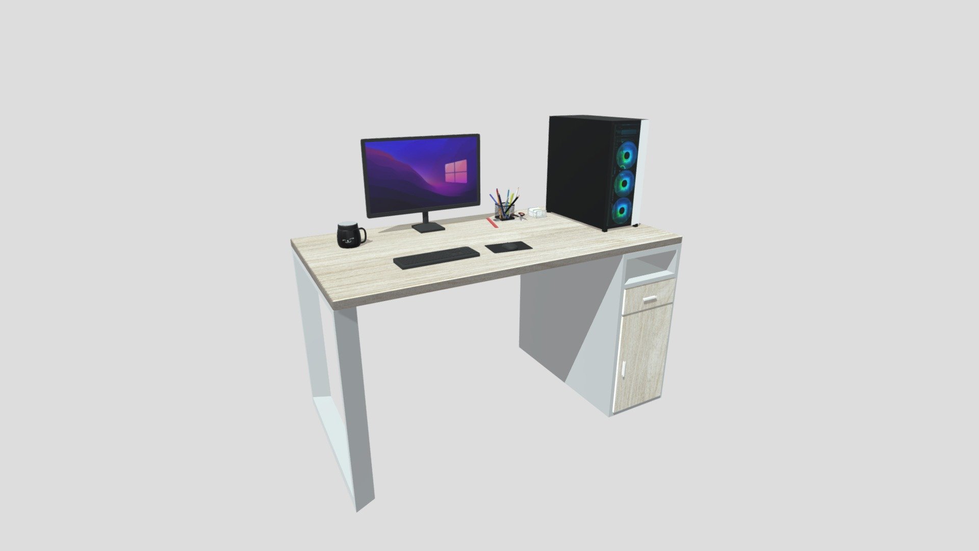 PC Desktop Set - Download Free 3D model by SabiqHasby [176a2fe] - Sketchfab