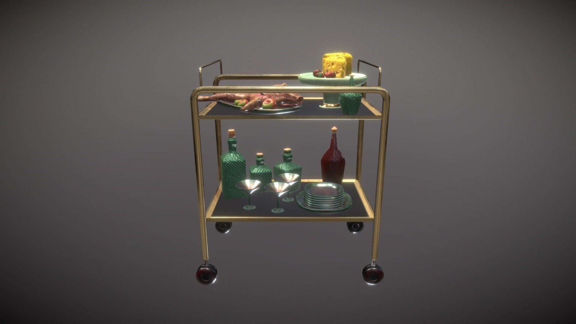 Trolley with food - 3D model by IsaG.Serna - Pinkermine (@pinkermine ...