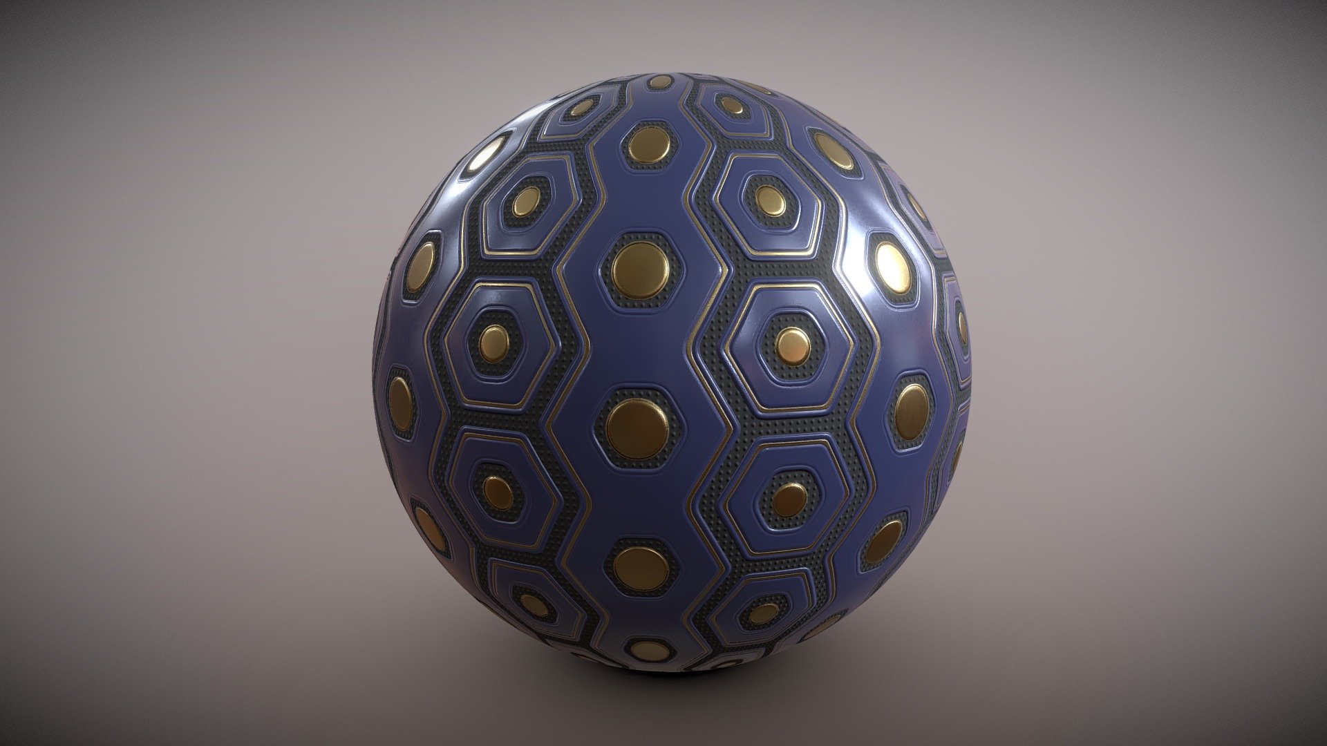 Futuristic Ornamental Material - Blue Gold - Download Free 3D model by ...