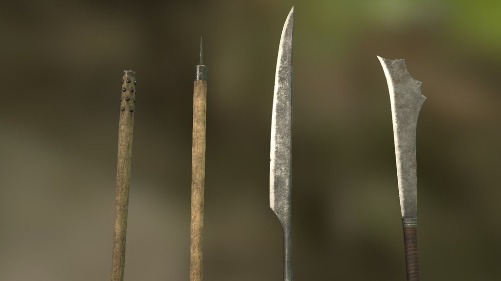 twohanded weapons 1 - 3D model by autobus [1778a23] - Sketchfab