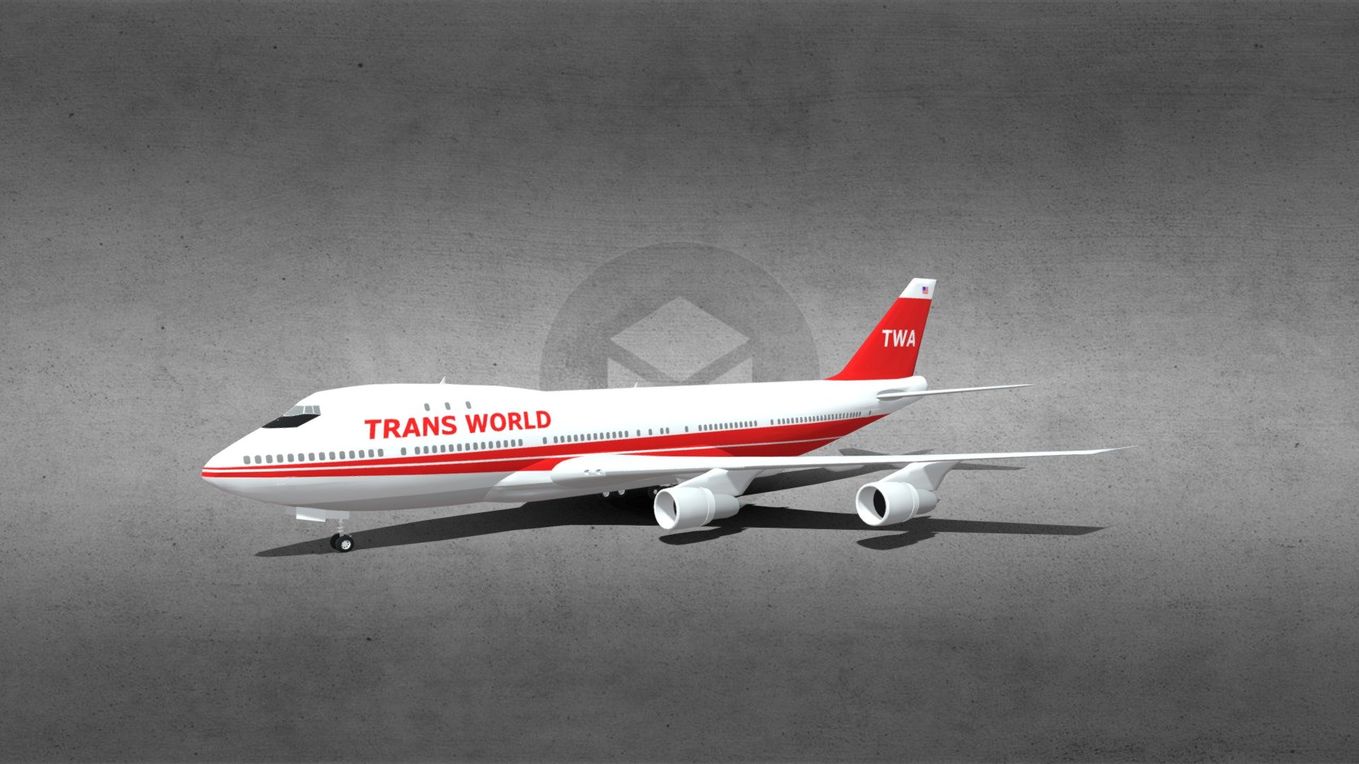 twa 747 - Download Free 3D model by zairiqzairiq [177ec36] - Sketchfab