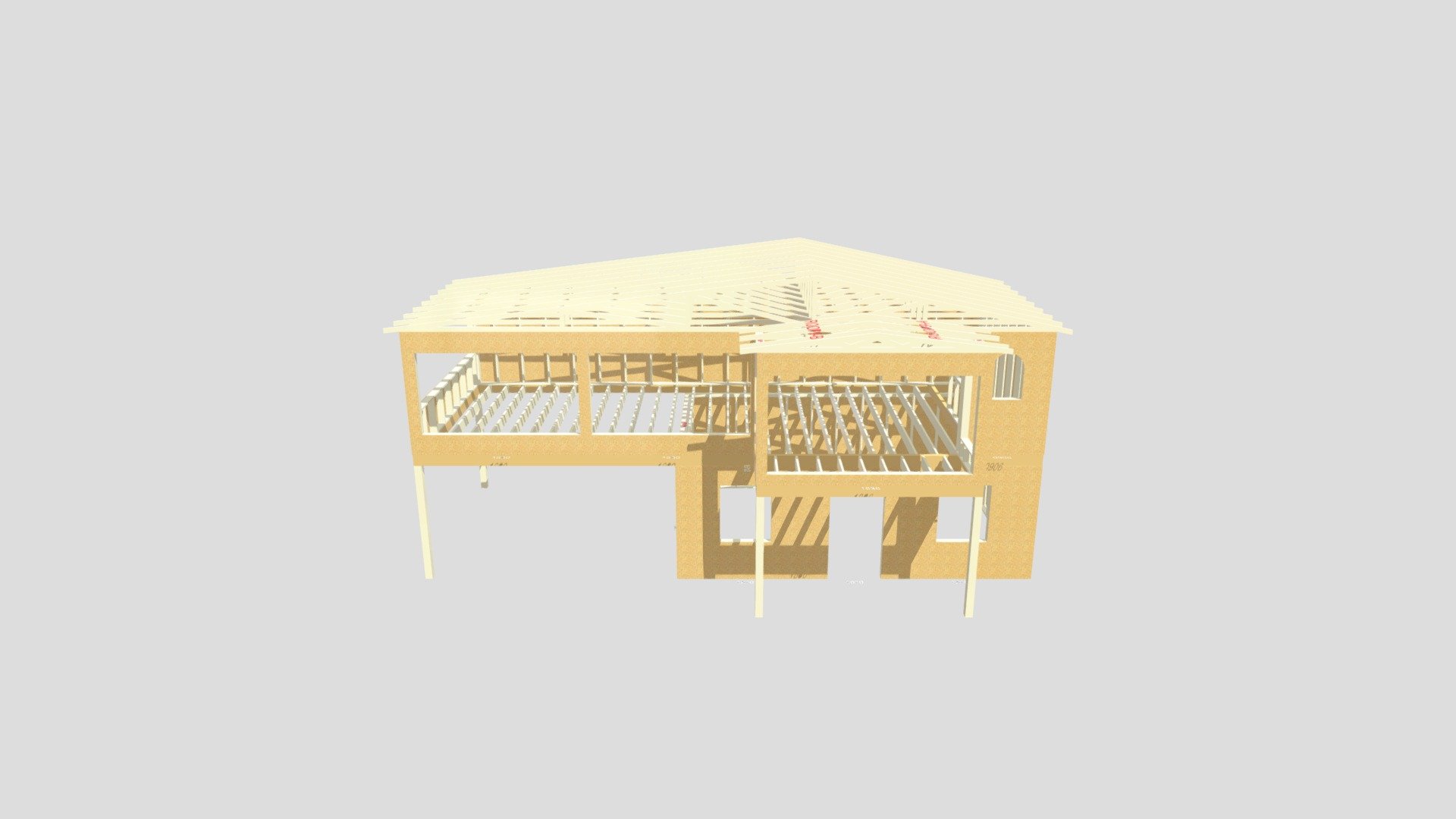 Model Timber Frame House - Download Free 3D model by Charles Freeman ...