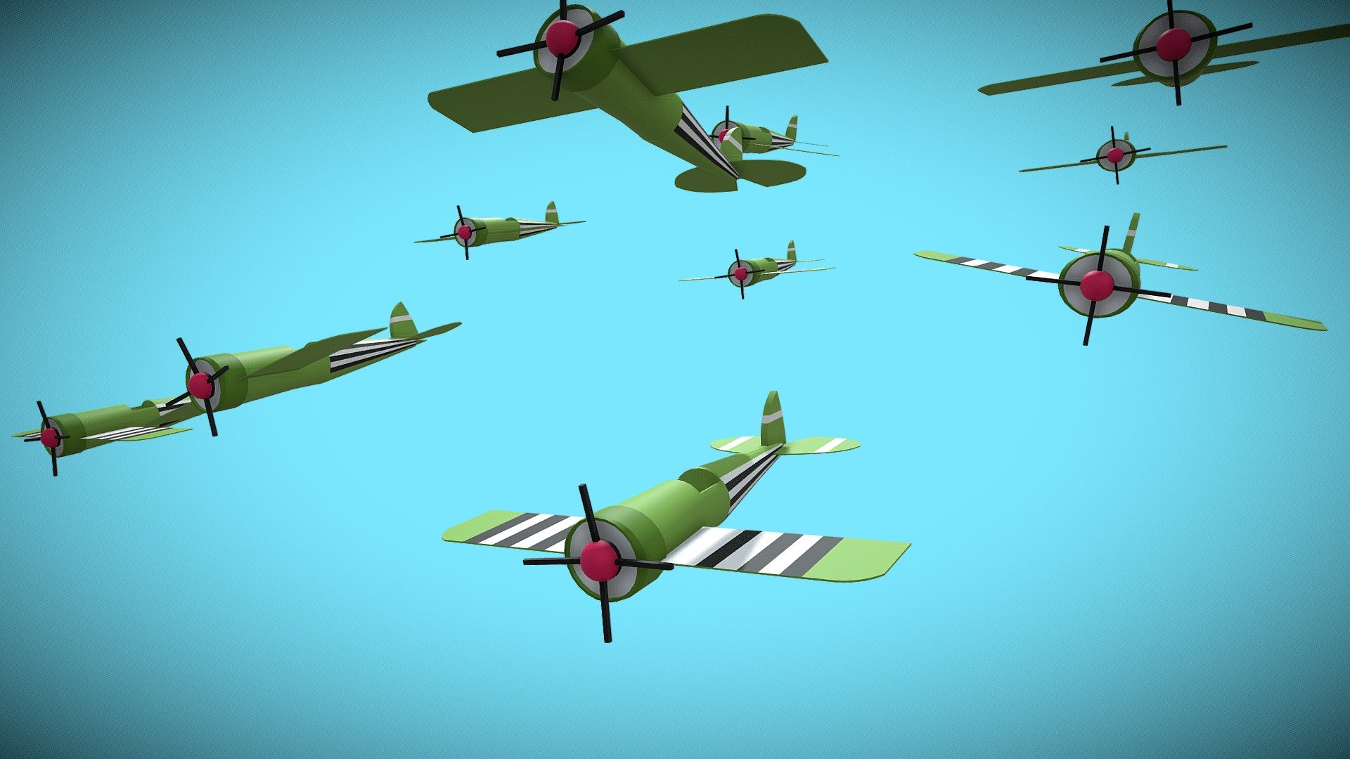 Low Poly WW2 Fighter Planes - Download Free 3D model by Designed By ...