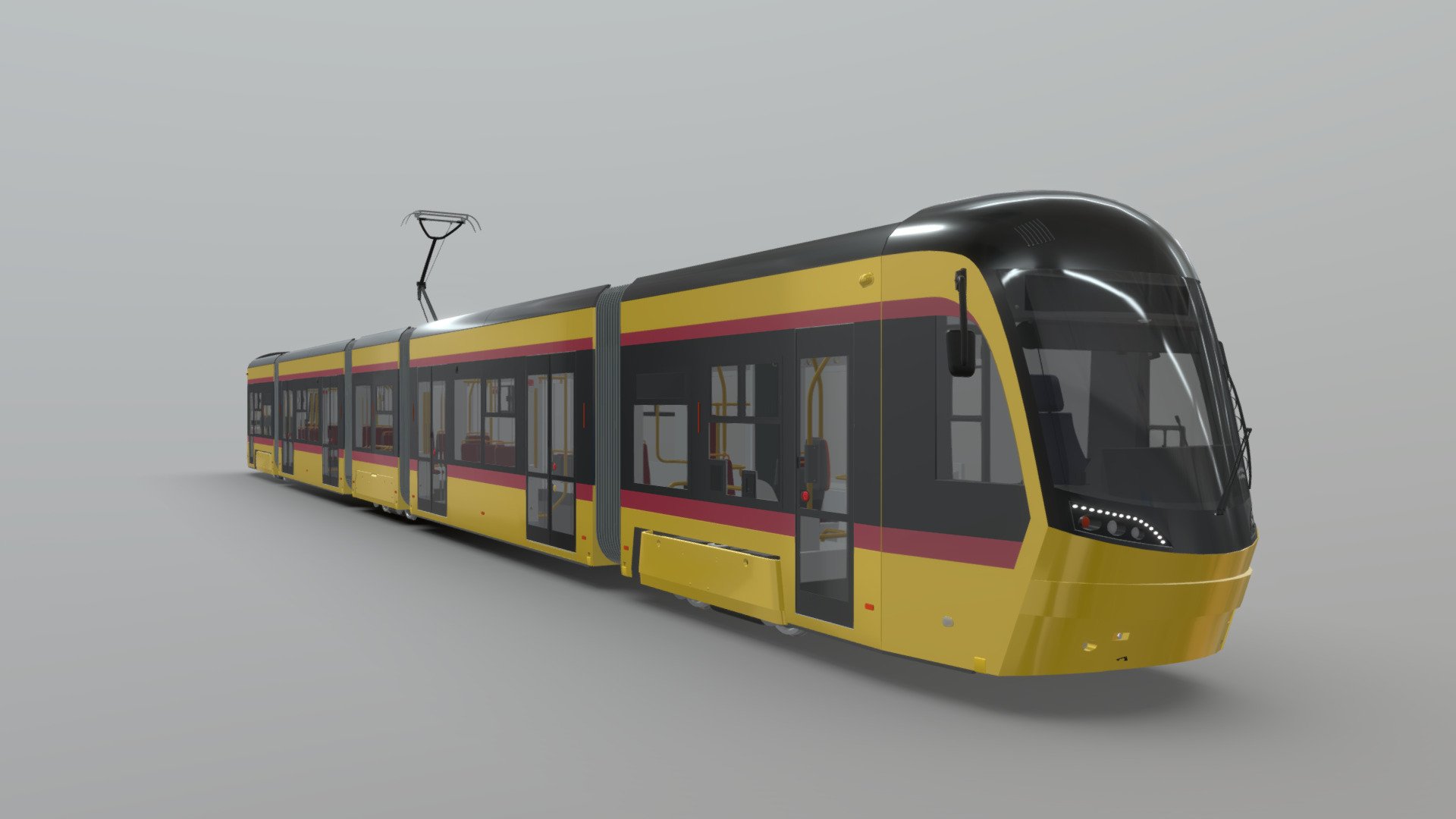 Modern Tram [Fully Detailed Interior] - Buy Royalty Free 3D model by ...