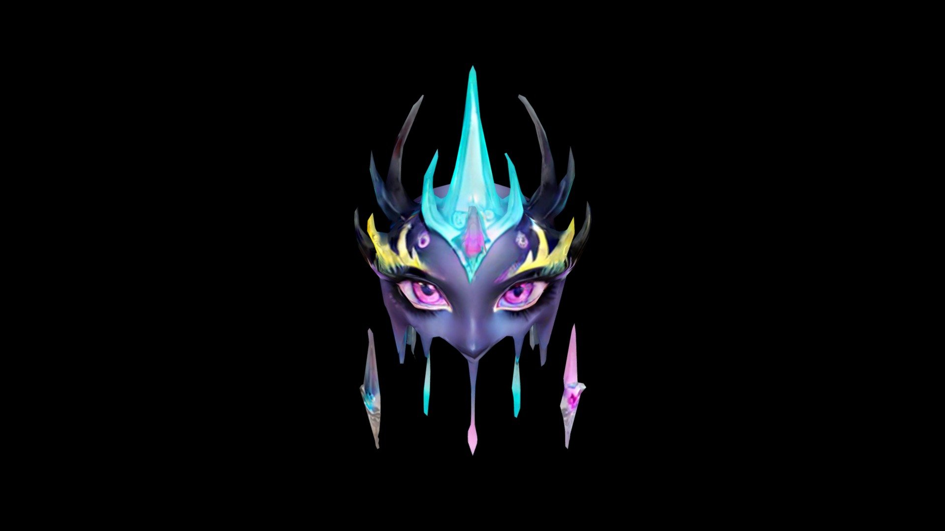 Anime mask with purple eyes and spikes, a triang - Download Free 3D ...