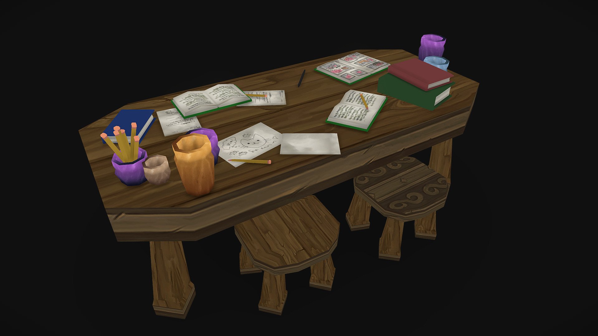 Study Time - 3D model by Hatty (@Hatty53) [1791a46] - Sketchfab