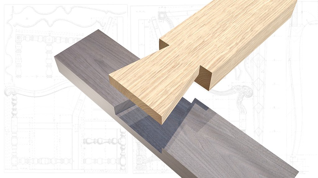 Assemblage à queue d'aronde sur le plat - 3D model by uWood® (@phraxis38) [1792fea] - Sketchfab