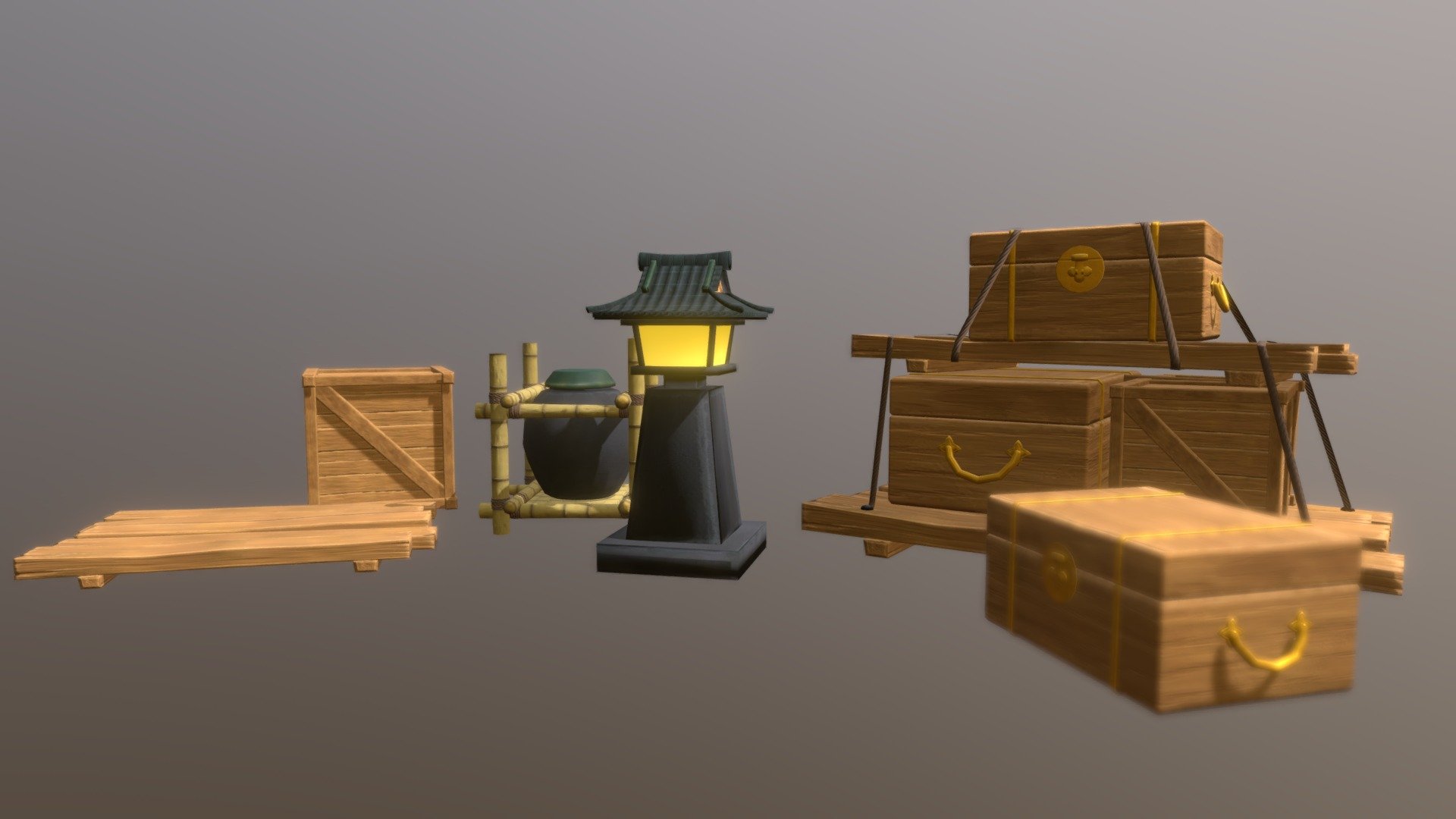 Stylized Chinese Themed Props - 3D model by 11.10melons [1795d83 ...