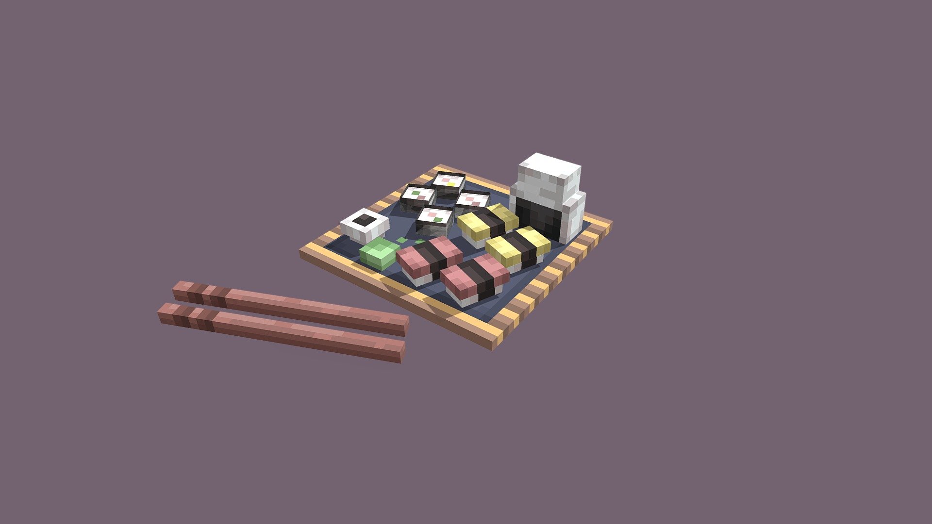Sushi meal with Onigiri - 3D model by Peptz (@Kepz) [179bd2e] - Sketchfab