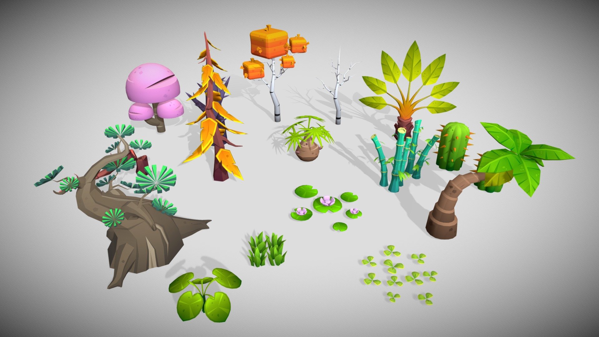 Stylized Lowpoly tree pack - Download Free 3D model by WizP (@willzalp ...