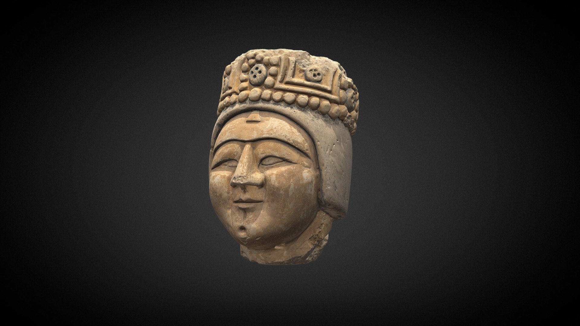 Head from a Statue - 3D model by Qatar Museums [179efa7] - Sketchfab