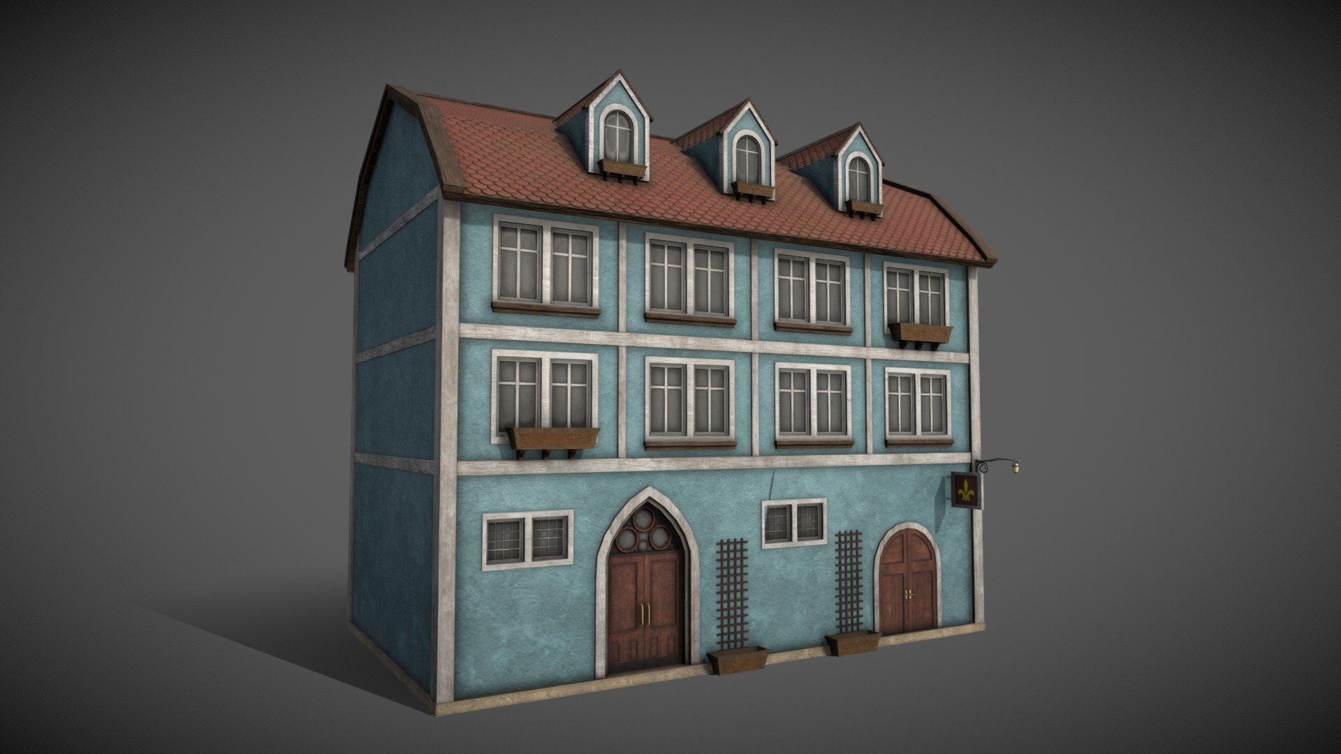 German House style 9 snow - Buy Royalty Free 3D model by el_cerilla ...