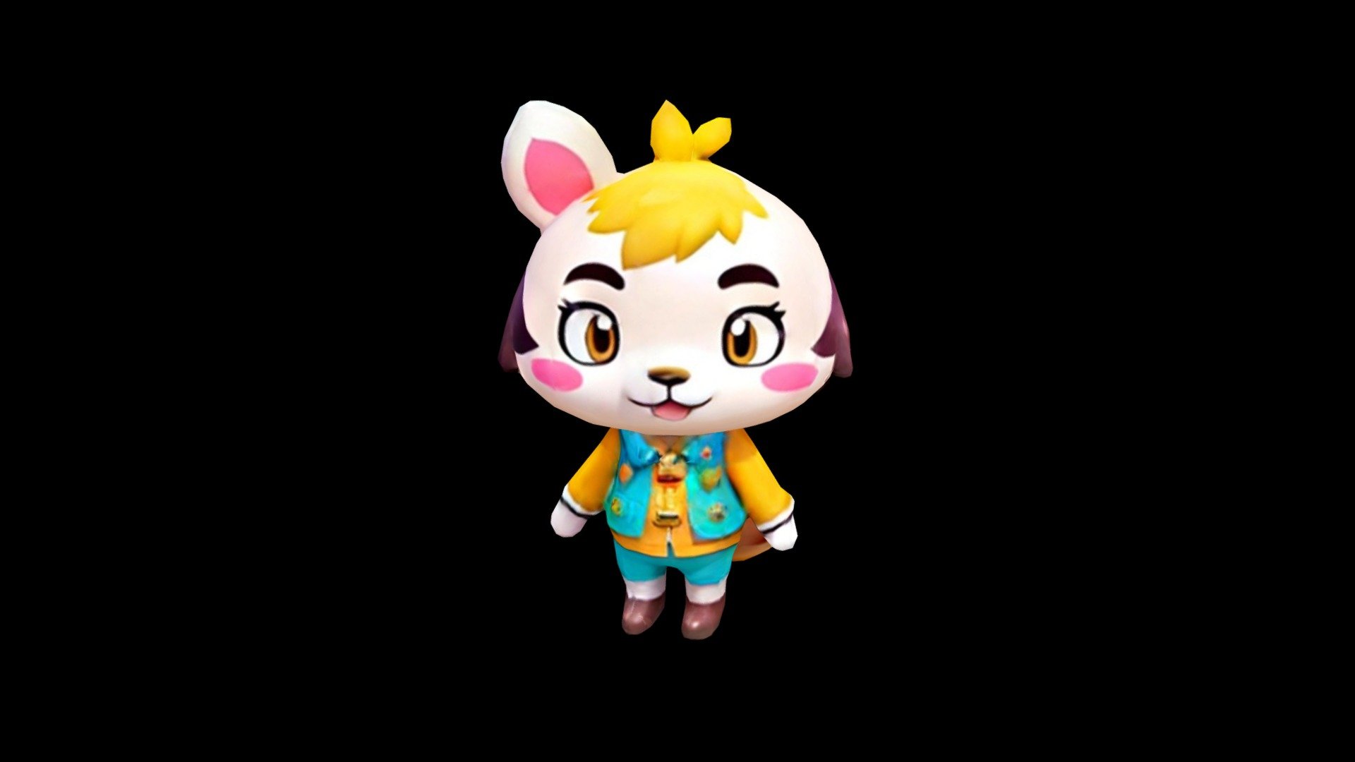 A character from Animal Crossing stands in a fie - Download Free 3D ...