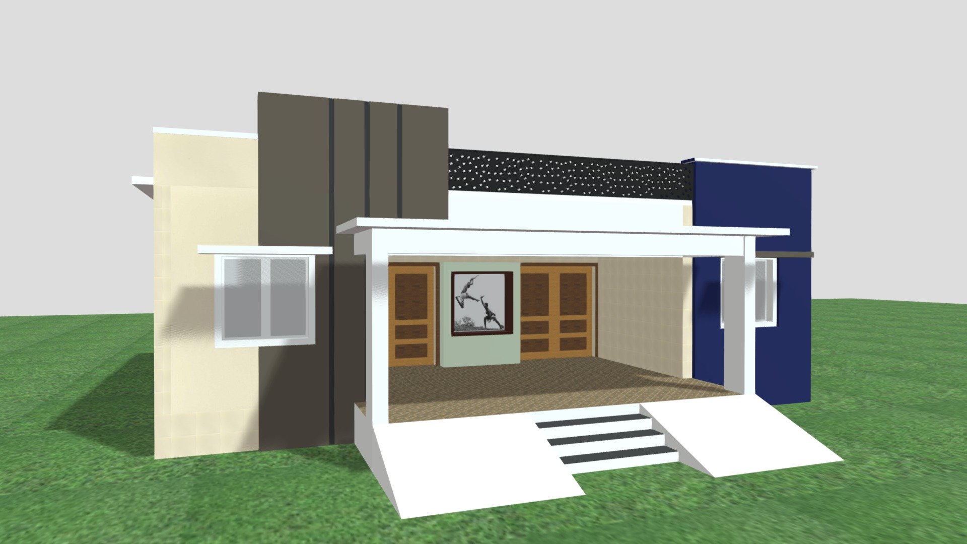 modern single story home design - Download Free 3D model by Er.B ...