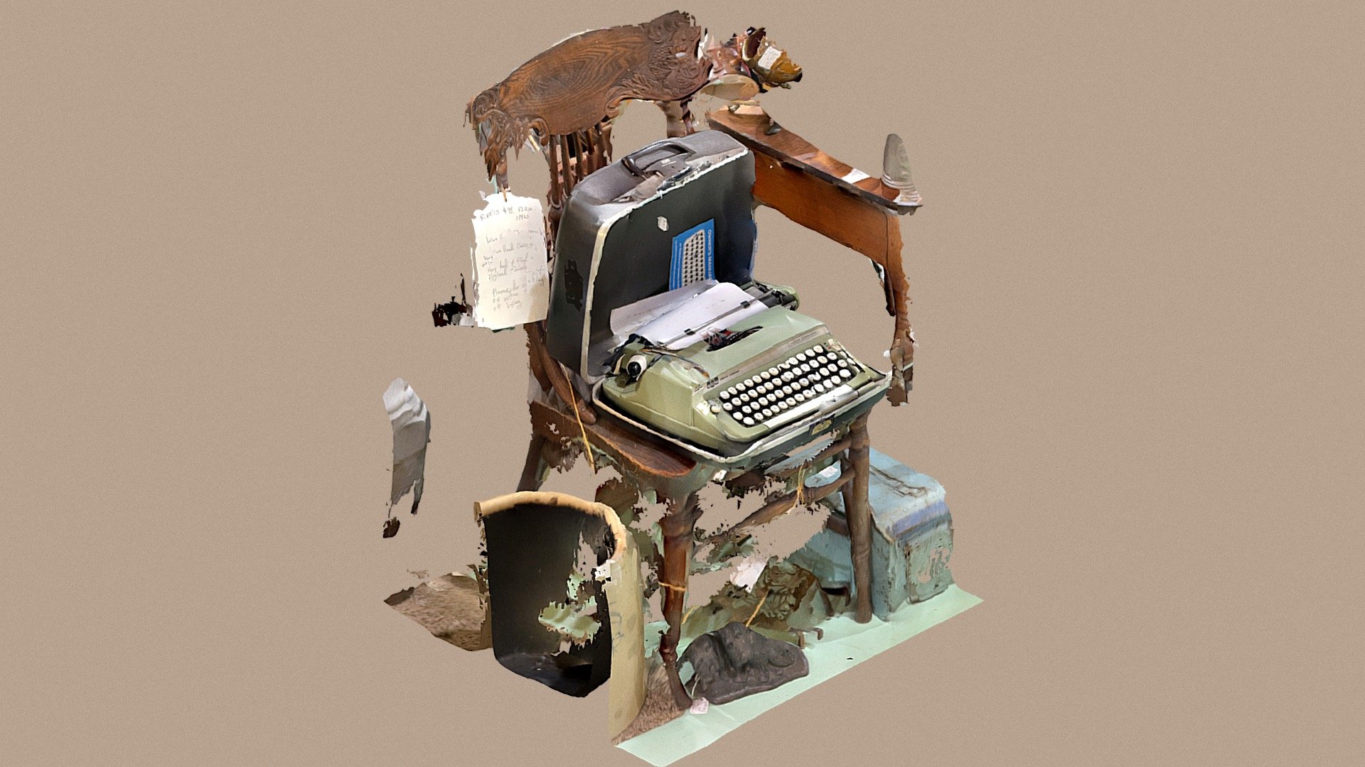 Antique Typewriter - Download Free 3D model by Michael Steeber ...