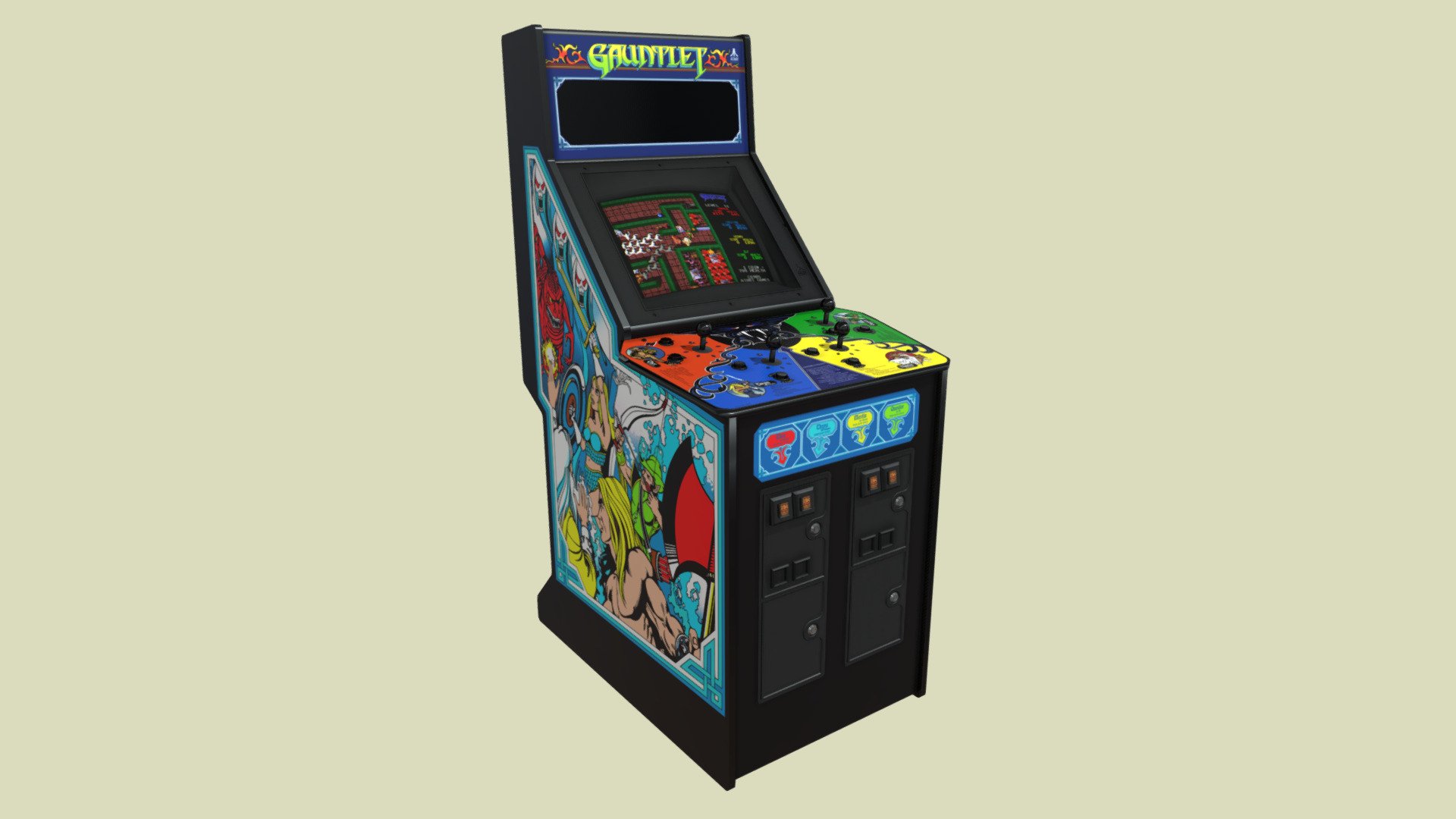 Gauntlet – Atari Arcade Machine - Download Free 3D model by Big Jojo ...