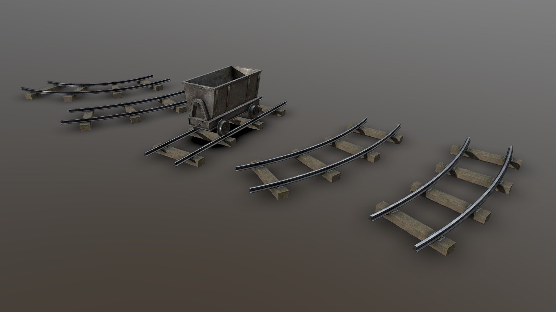 Mine Cart and Rail - Buy Royalty Free 3D model by Philip Gilbert ...