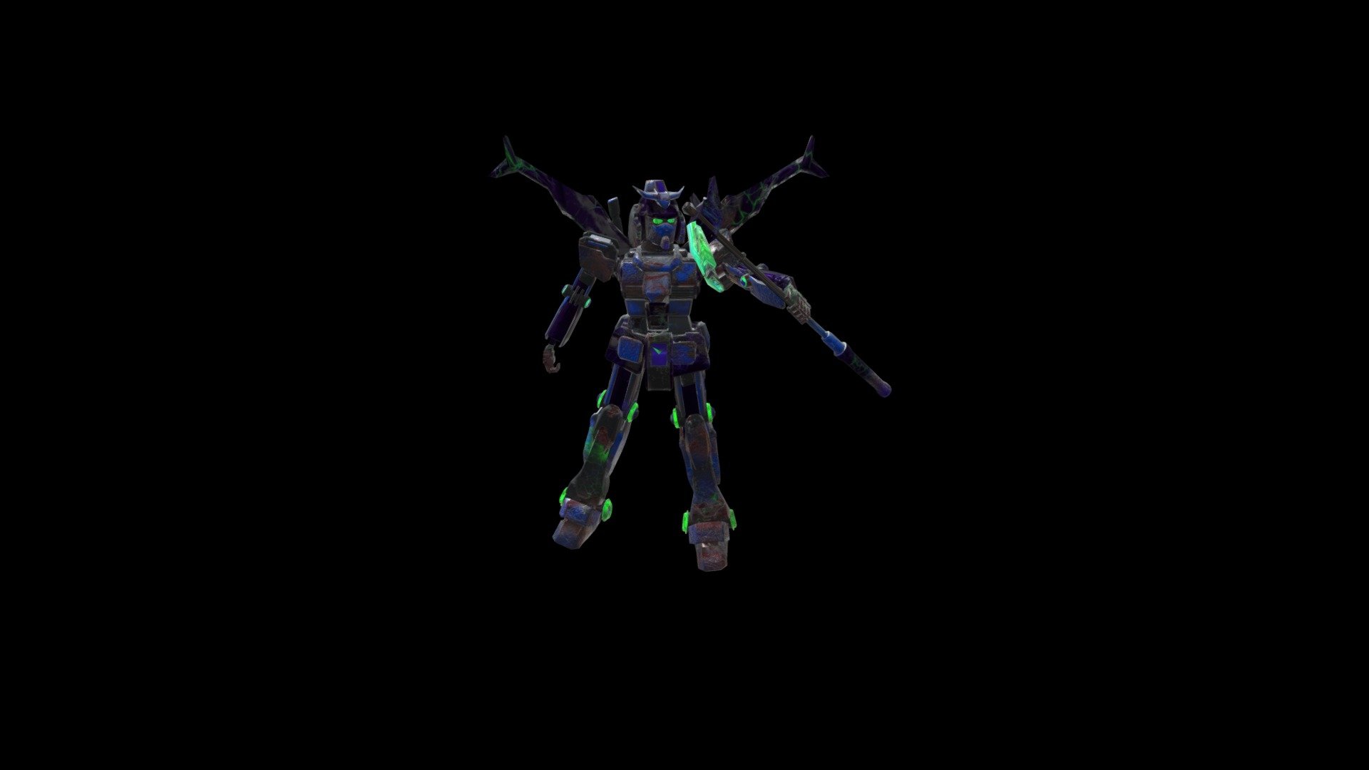 Galaxy/gothic gundman low poly, low resolution - 3D model by AkiGato ...