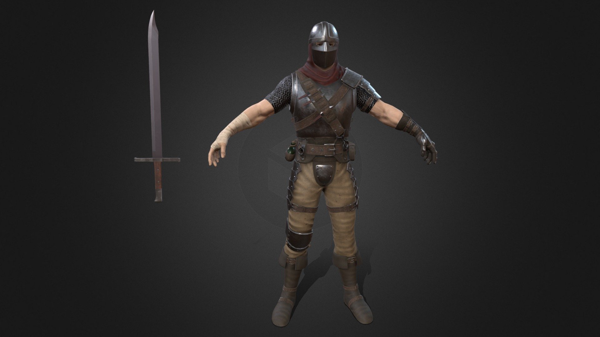 Mercenary Warrior - 3D model by ZettaiAkai [17b5d0c] - Sketchfab