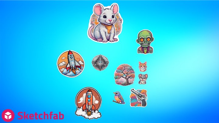 Stickerpack 3D models - Sketchfab