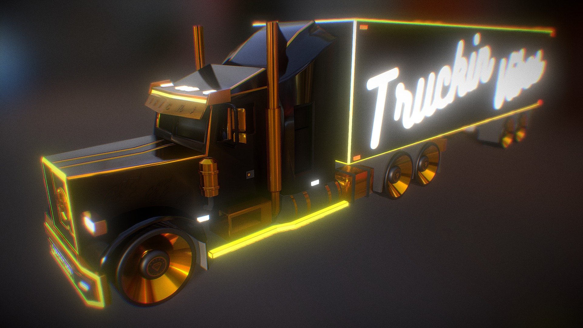 TRUCKIN VIBES - Premium Black Truck 3D NFT - 3D model by Tokomex 3D ...