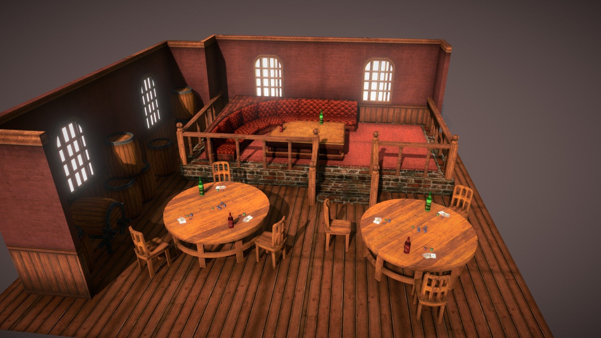 English Pub Scene - 3D model by XinJue [17bff65] - Sketchfab