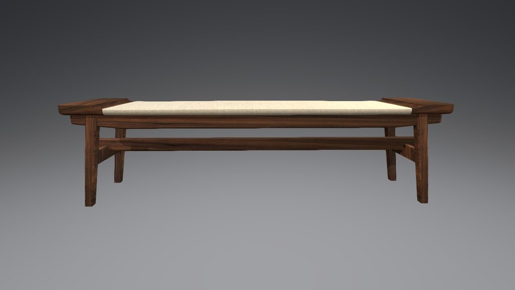 Walnut Bench Fabric - 3D model by botan (@lstbotan) [17c20be] - Sketchfab