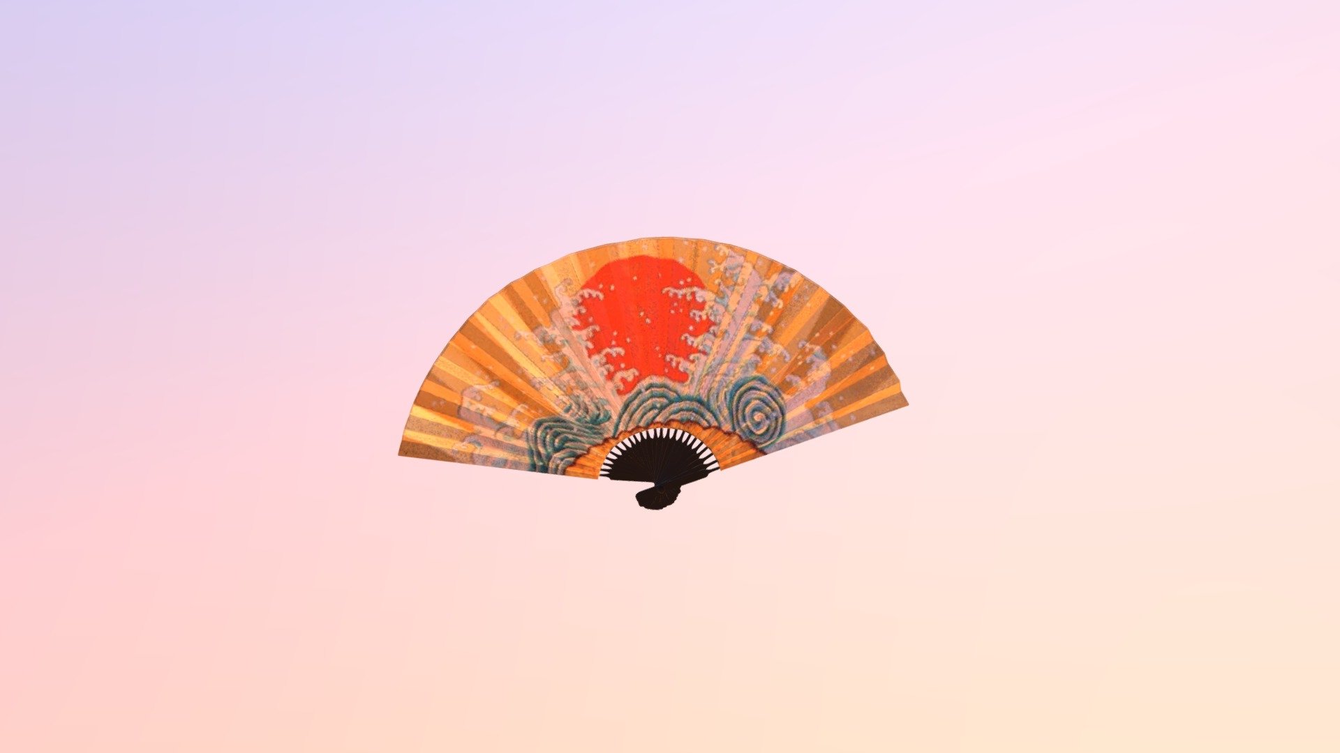 Japan art hand Fan - 3D model by SuperSavage [17c37e3] - Sketchfab